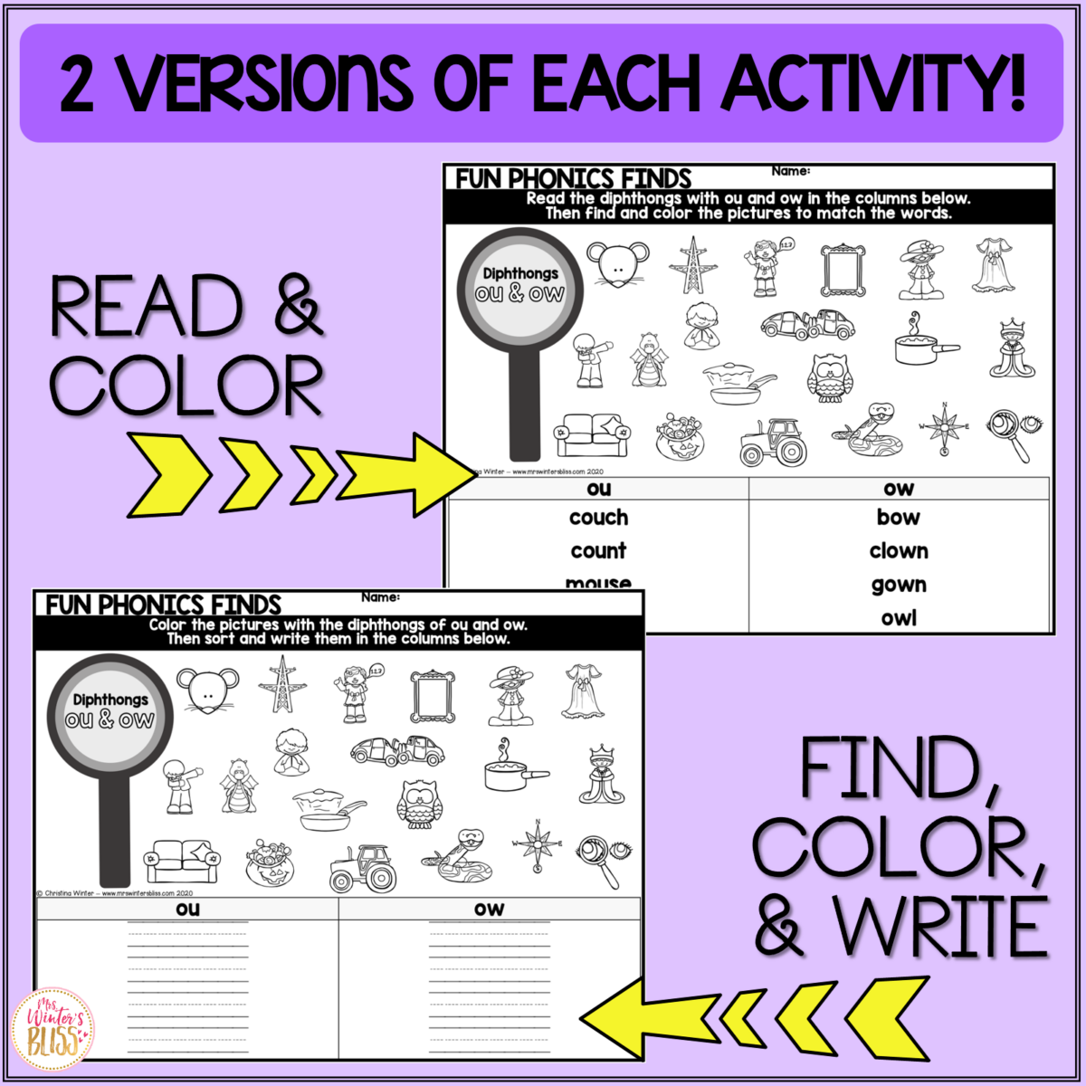 R-Controlled Vowel & Diphthong Phonemic Awareness & Phonics Activities ...