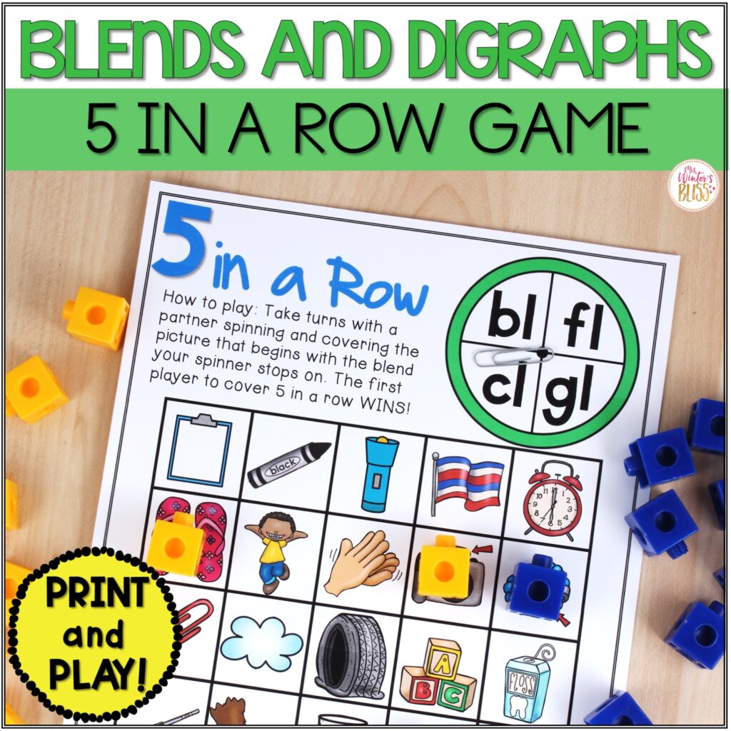 Phonemic Awareness Activities - Blends and Digraphs Worksheet Games ...