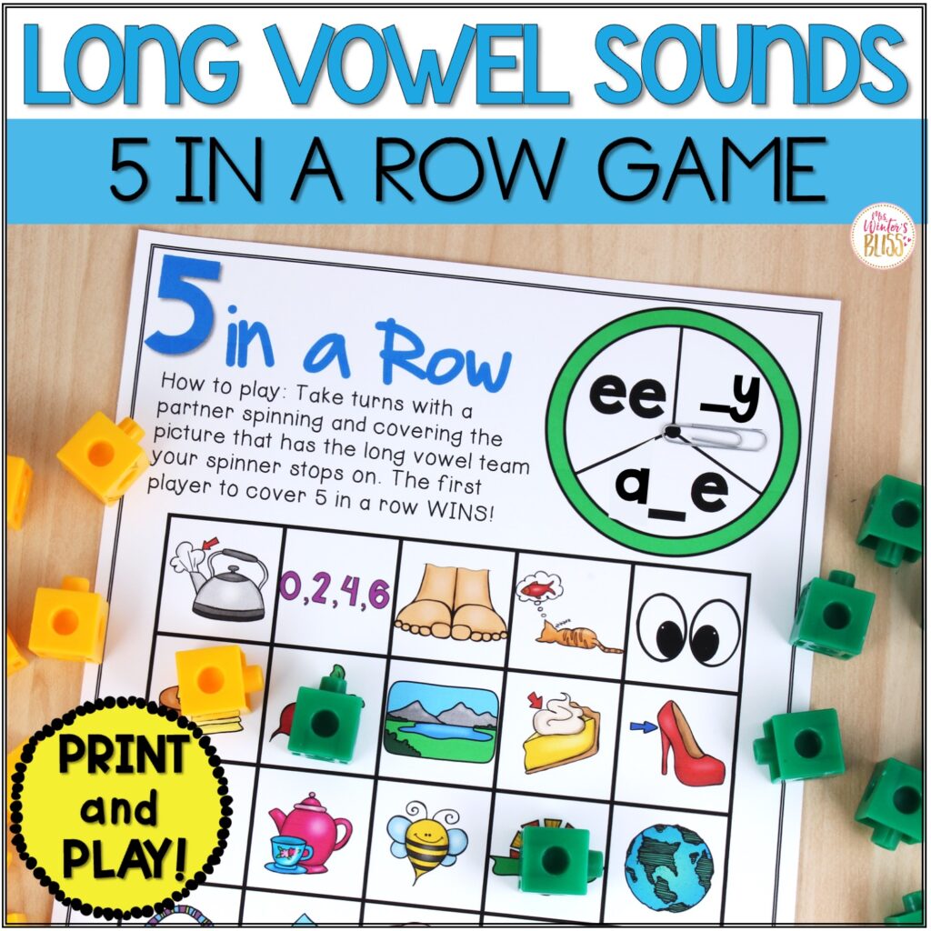 Phonemic Awareness Activities - Long Vowel Worksheet Games - Lead in ...