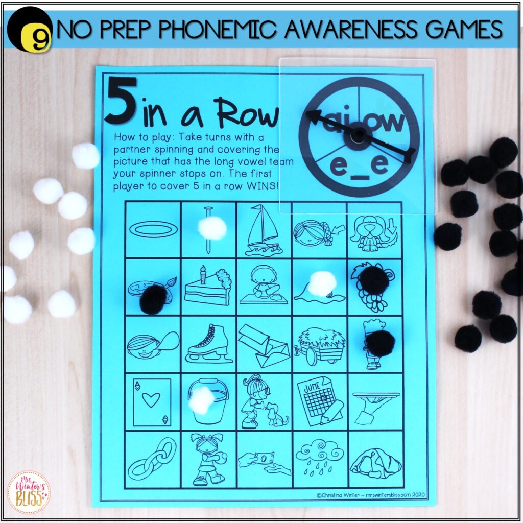 Phonemic Awareness Activities - Long Vowel Worksheet Games - Lead in ...