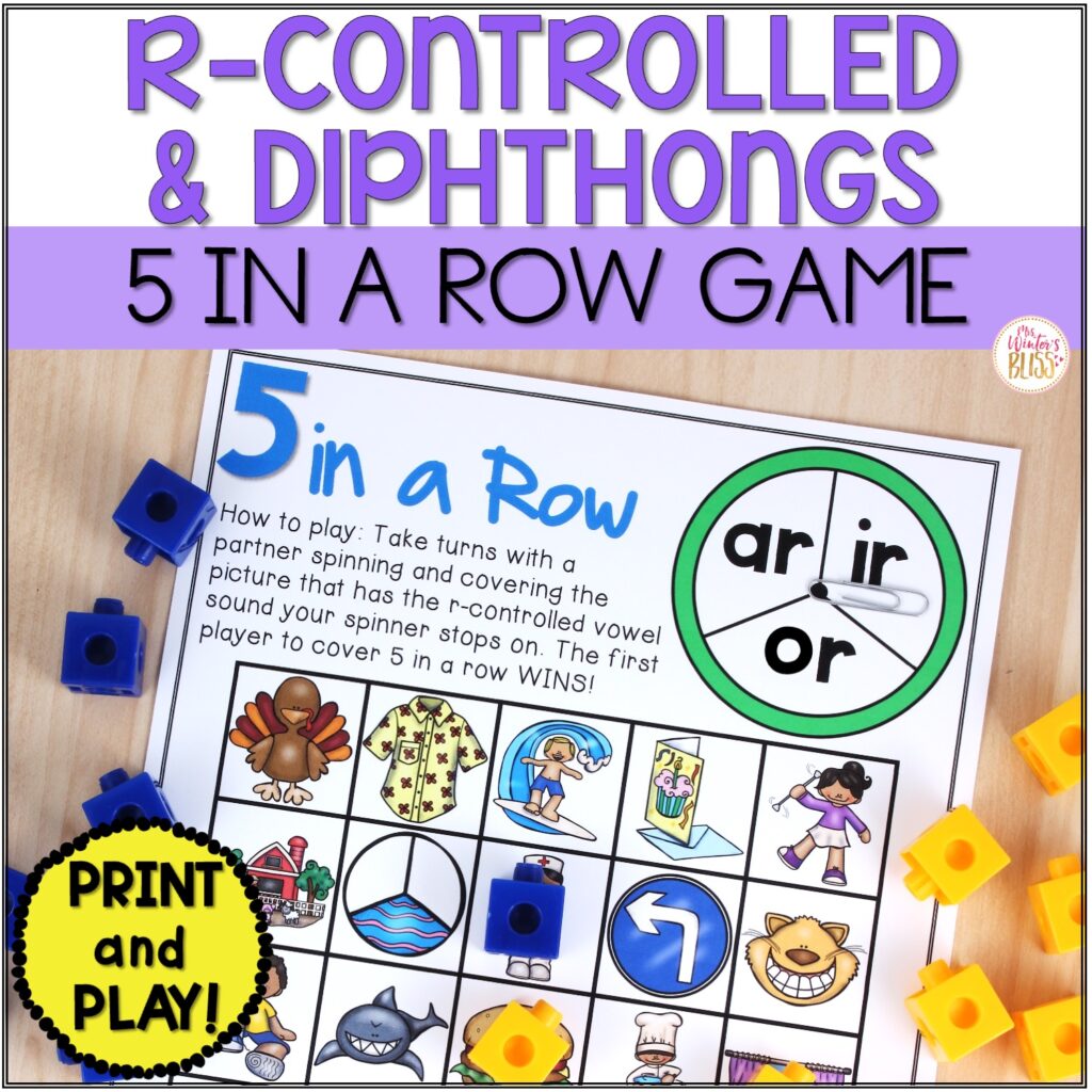 Phonemic Awareness Activities - R Controlled Vowels & Diphthongs ...