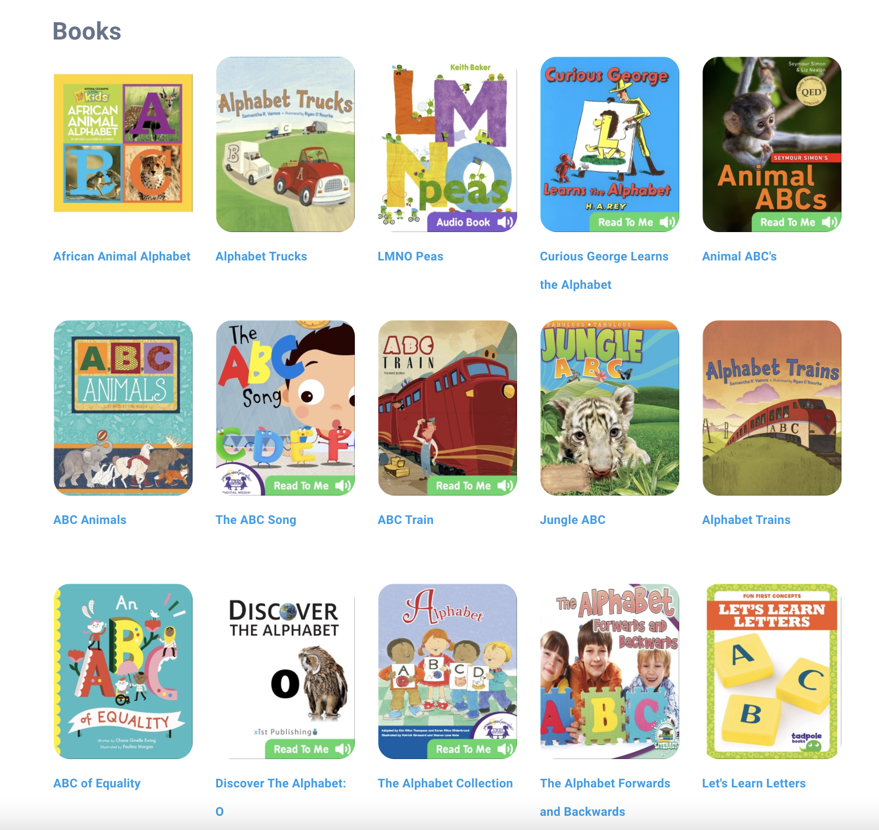 Books to Build Alphabet Recognition - Lead in Literacy - Resources For ...