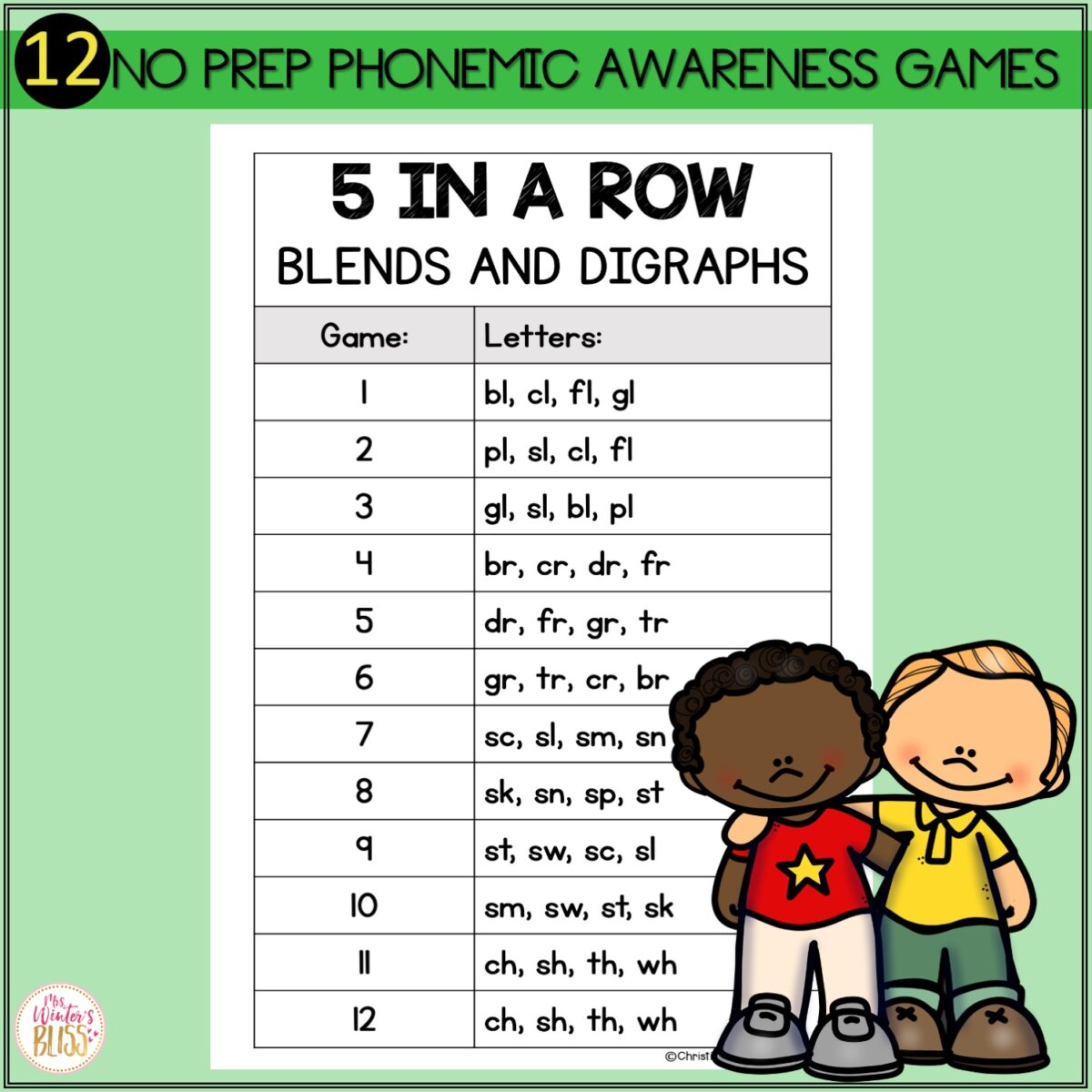 Phonemic Awareness Activities - Blends and Digraphs Worksheet Games ...