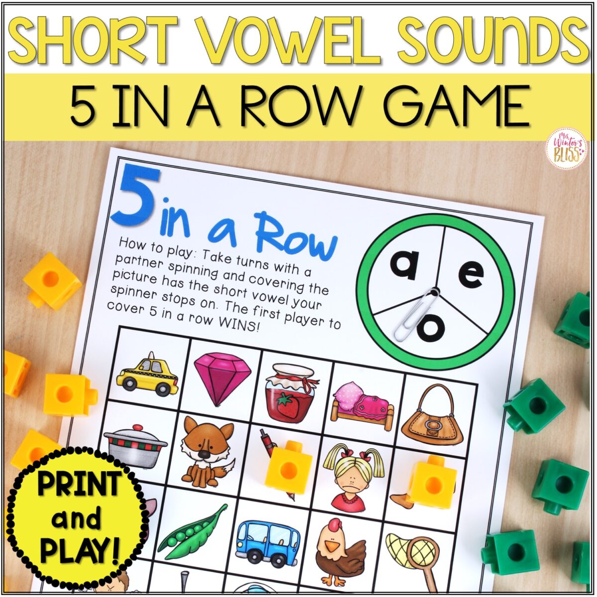 Phonemic Awareness Activities - Short Vowel CVC Worksheet Games - Lead ...