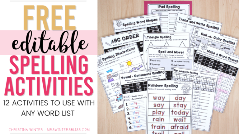 Free Spelling Activities - Lead in Literacy - Resources For ...