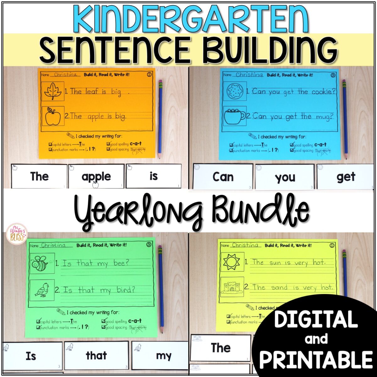 Kindergarten Bundle of Literacy Centers - Mrs. Winter's Bliss ...
