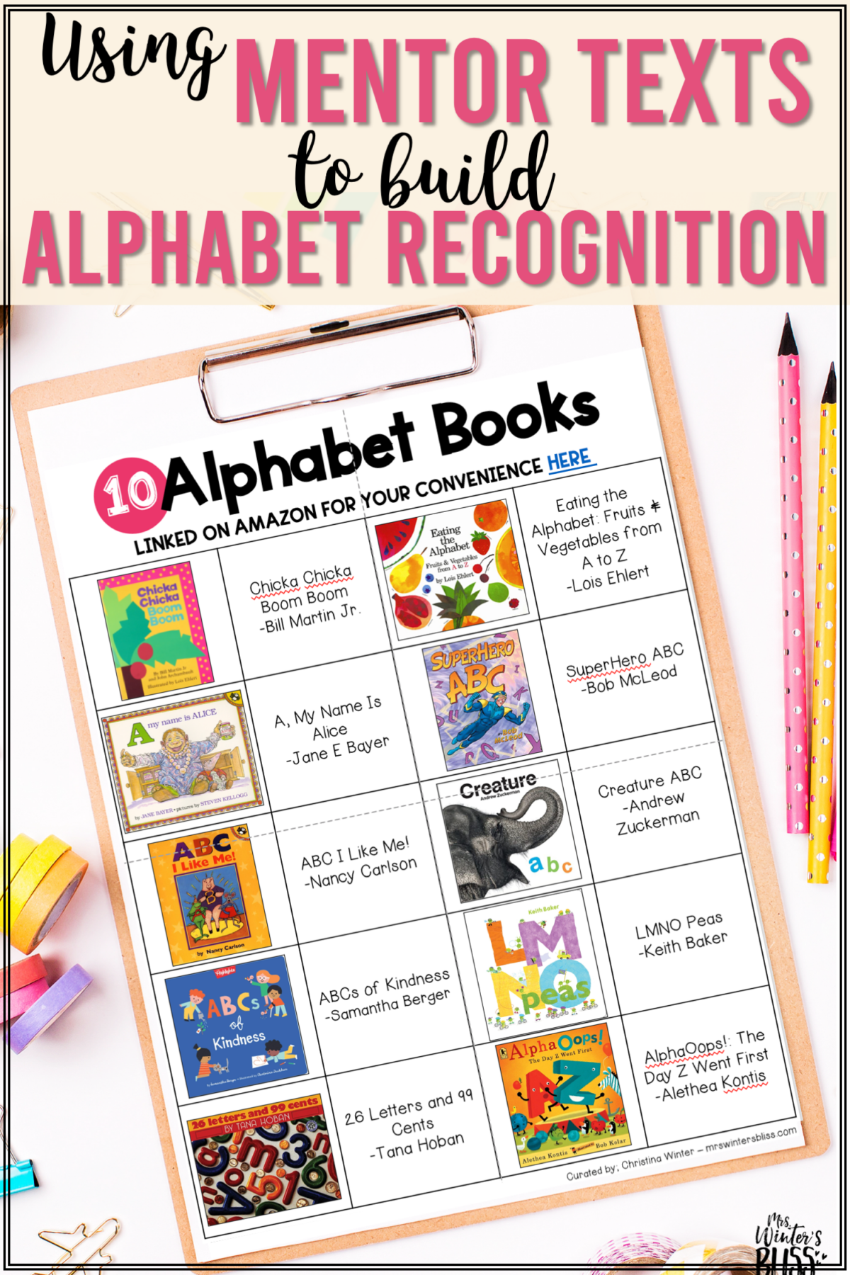 Books to Build Alphabet Recognition - Lead in Literacy - Resources For ...