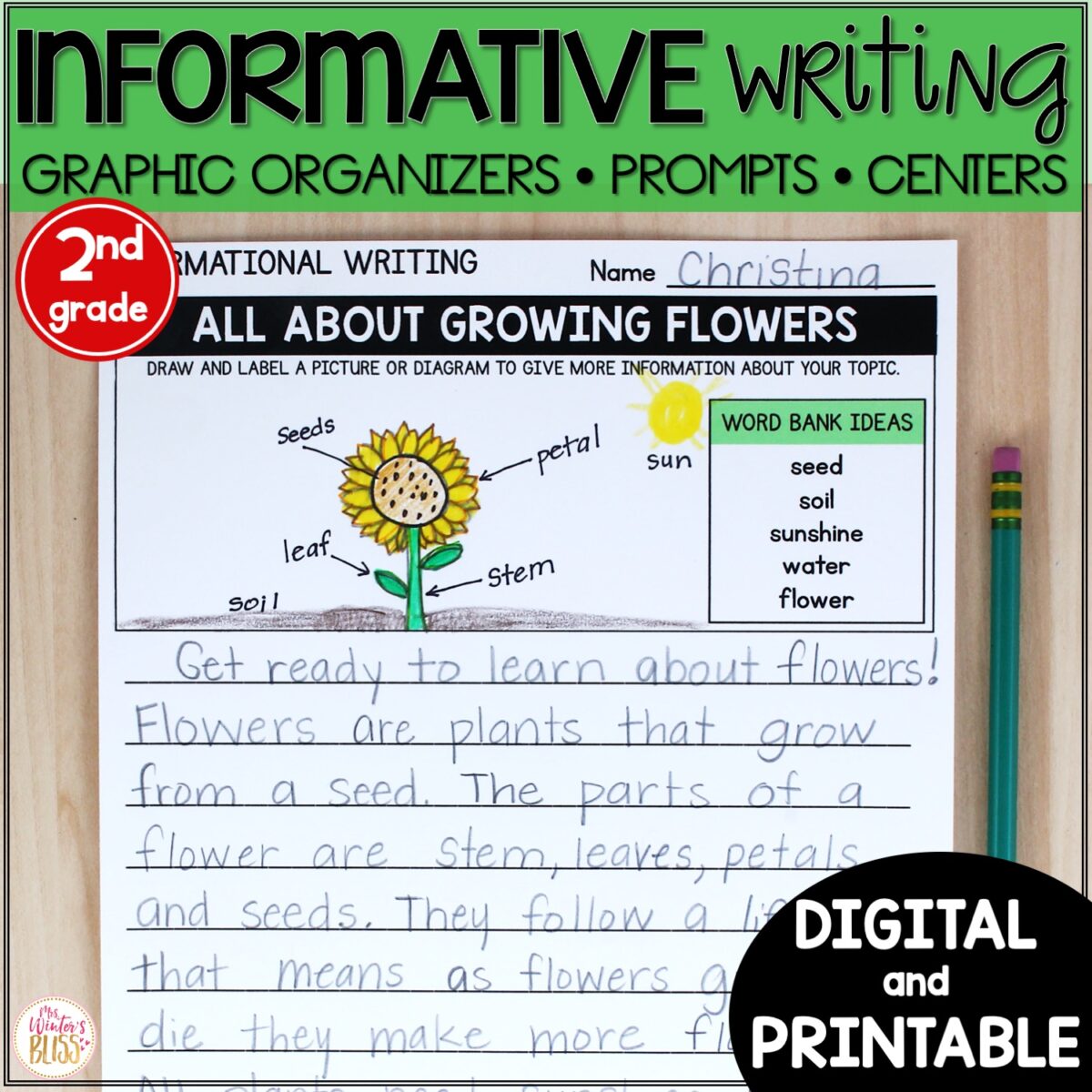 2nd Grade Narrative Opinion Informative Writing Bundle - digital ...