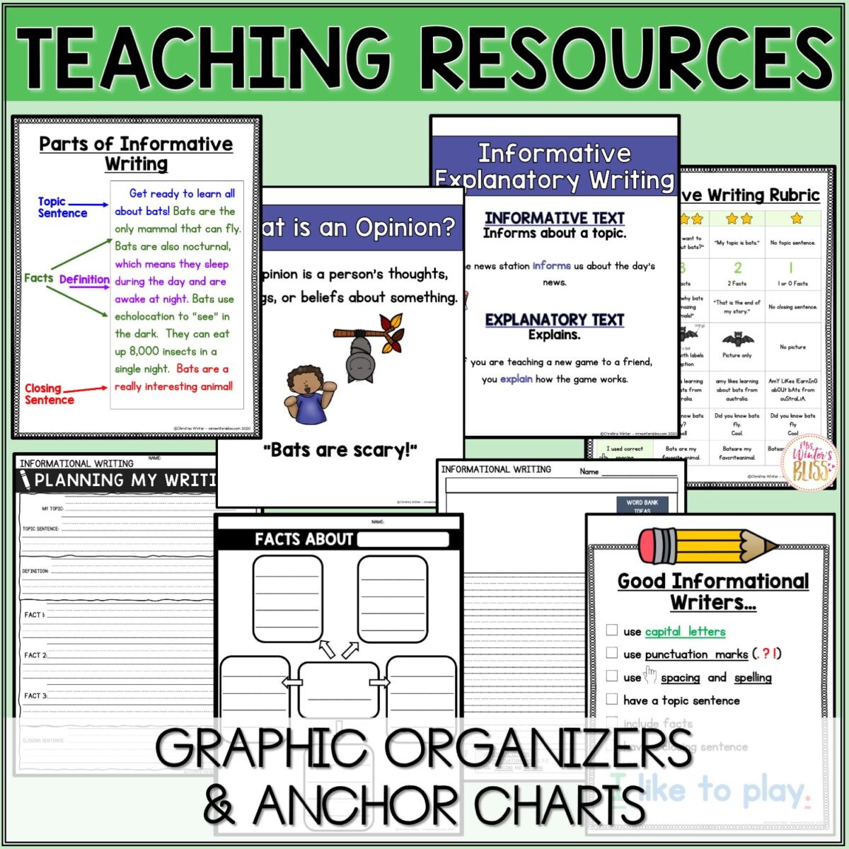 2nd Grade Informative Writing Graphic Organizers & Centers - Printable ...