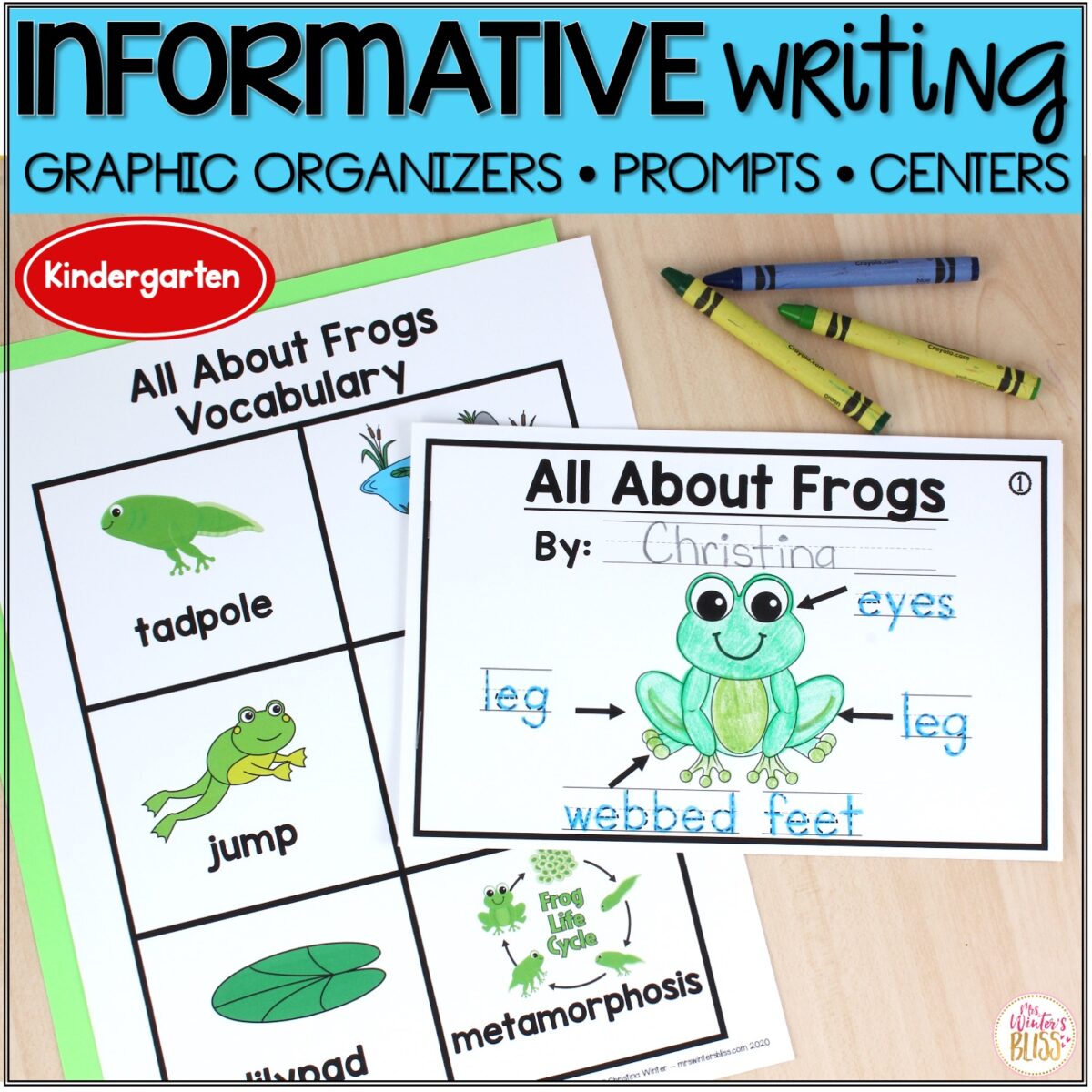 Kindergarten Narrative Opinion Informative Writing and Centers Bundle ...