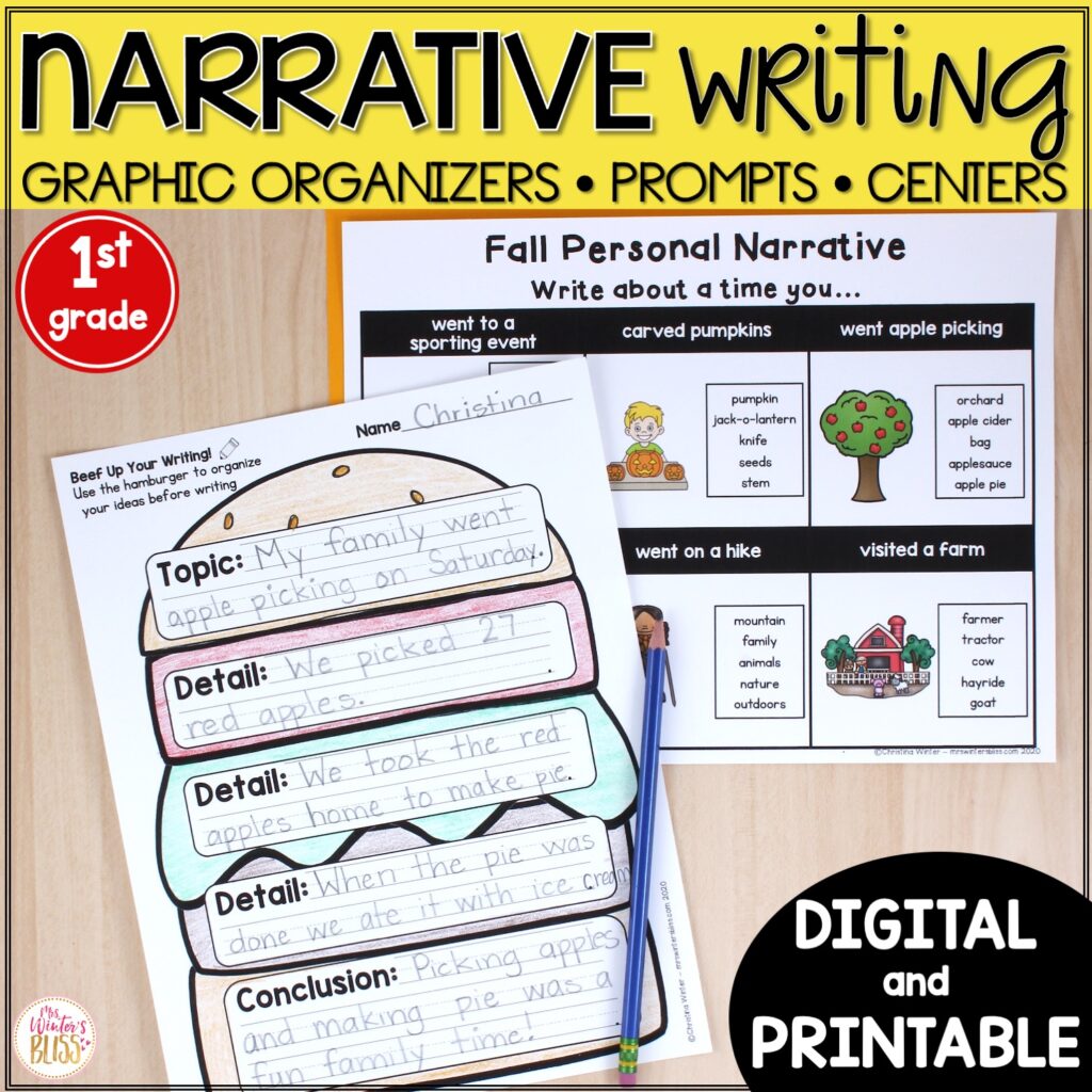 Narrative Writing Prompts and Graphic Organizers - printable & digital ...