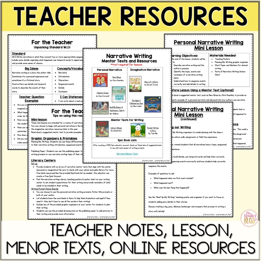 1st Grade Narrative Opinion Informative Writing Bundle - digital ...