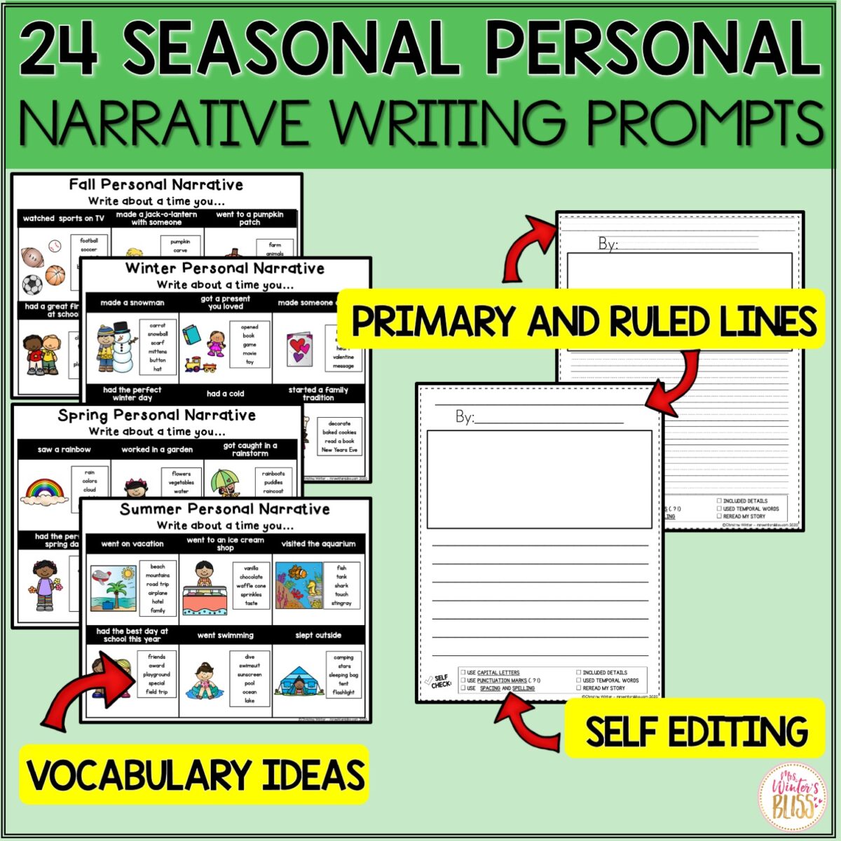 2nd Grade Narrative Opinion Informative Writing Bundle - digital ...