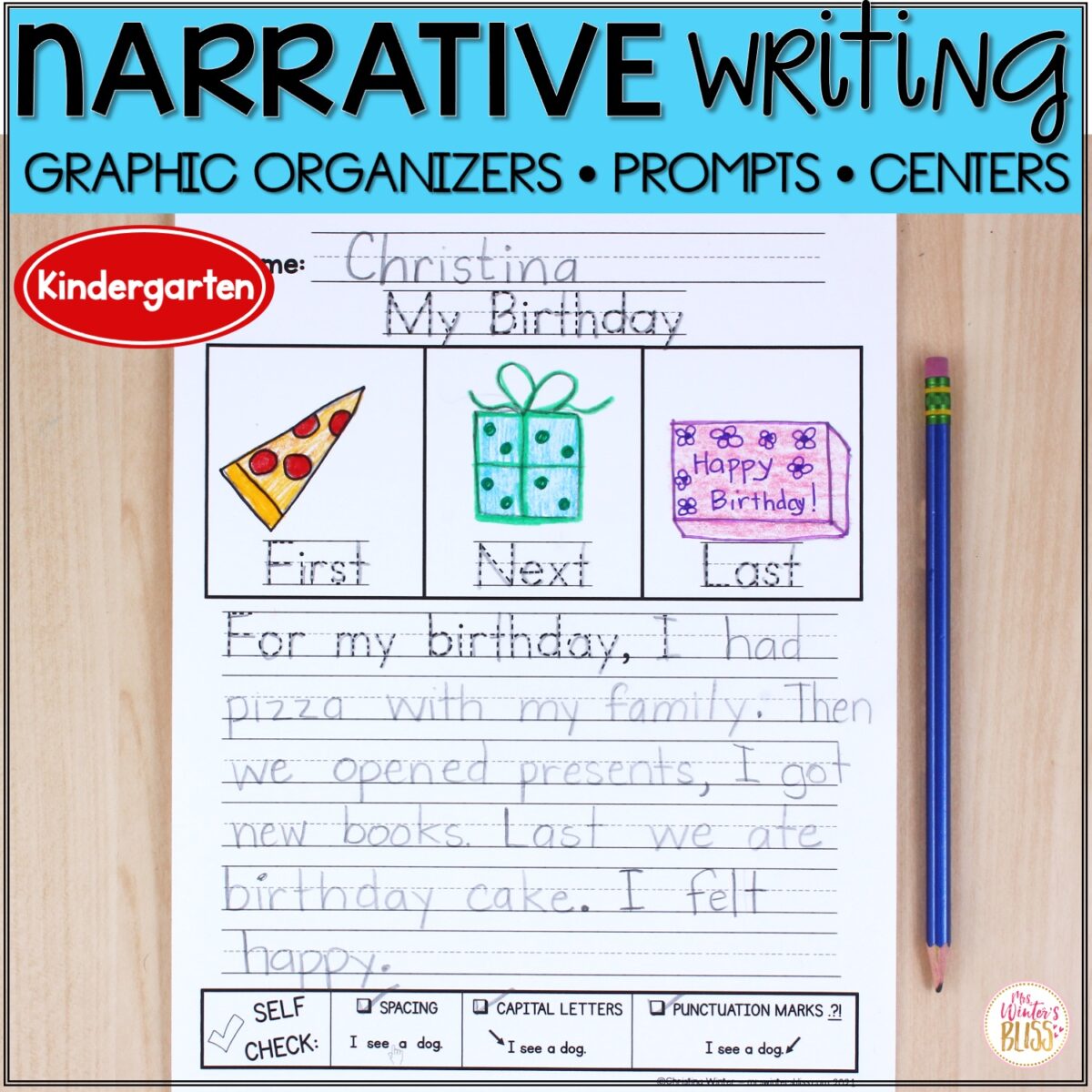 Narrative Writing Prompts Graphic Organizers and Centers - Kindergarten ...