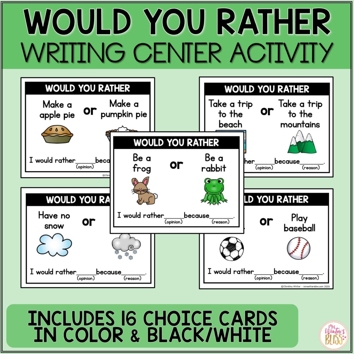 2nd grade Opinion Writing Graphic Organizers & Centers - Printable ...