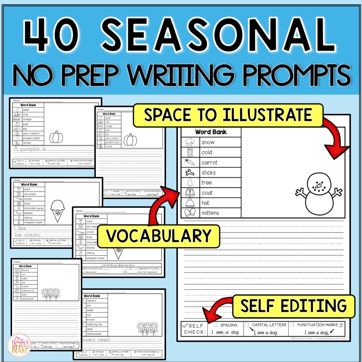 Picture Writing Prompts - DIFFERENTIATED - Lead in Literacy - Resources ...