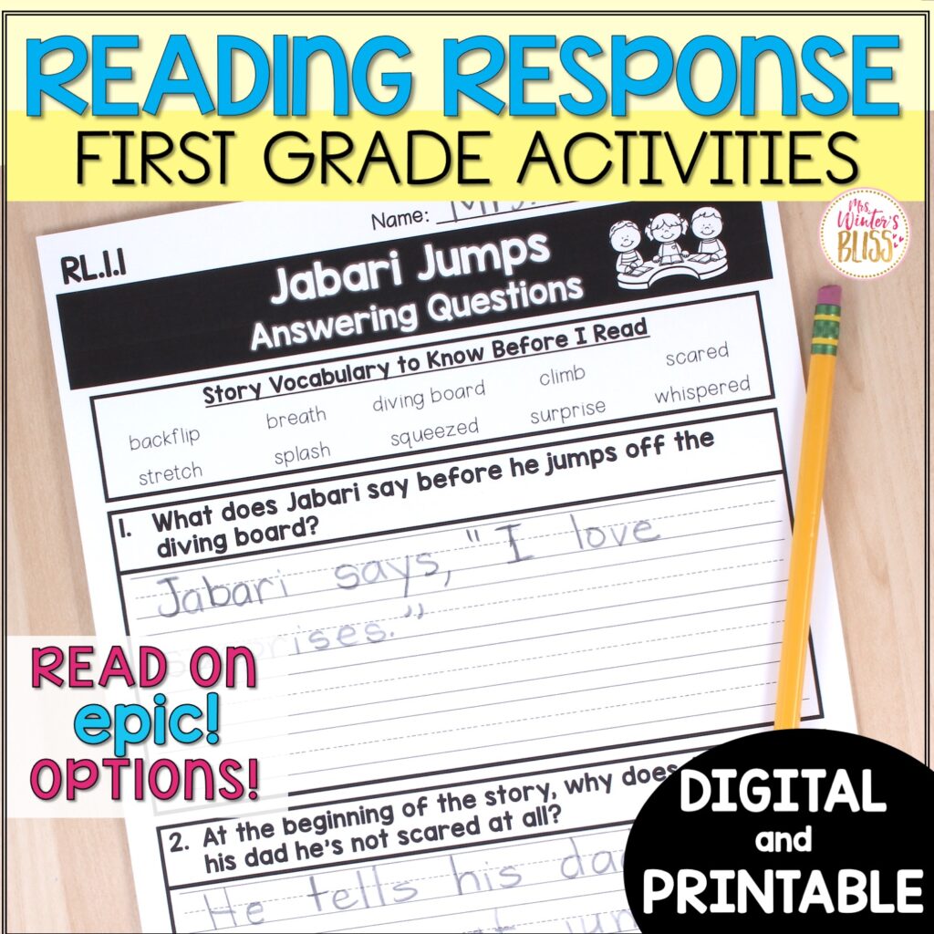 Free Reading Response Activities for K-2 Students - Lead in Literacy ...