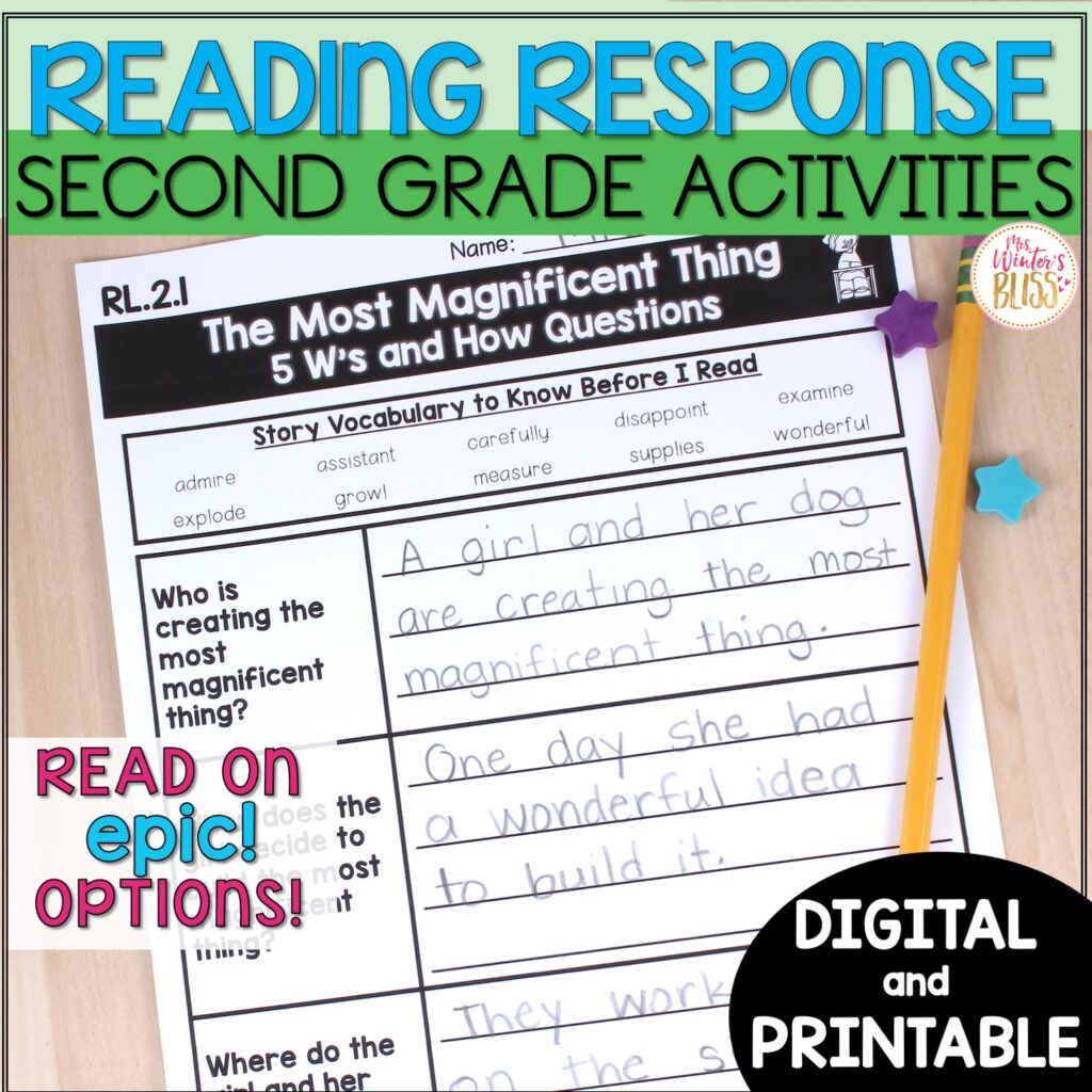 Free Reading Response Activities for K-2 Students - Lead in Literacy ...