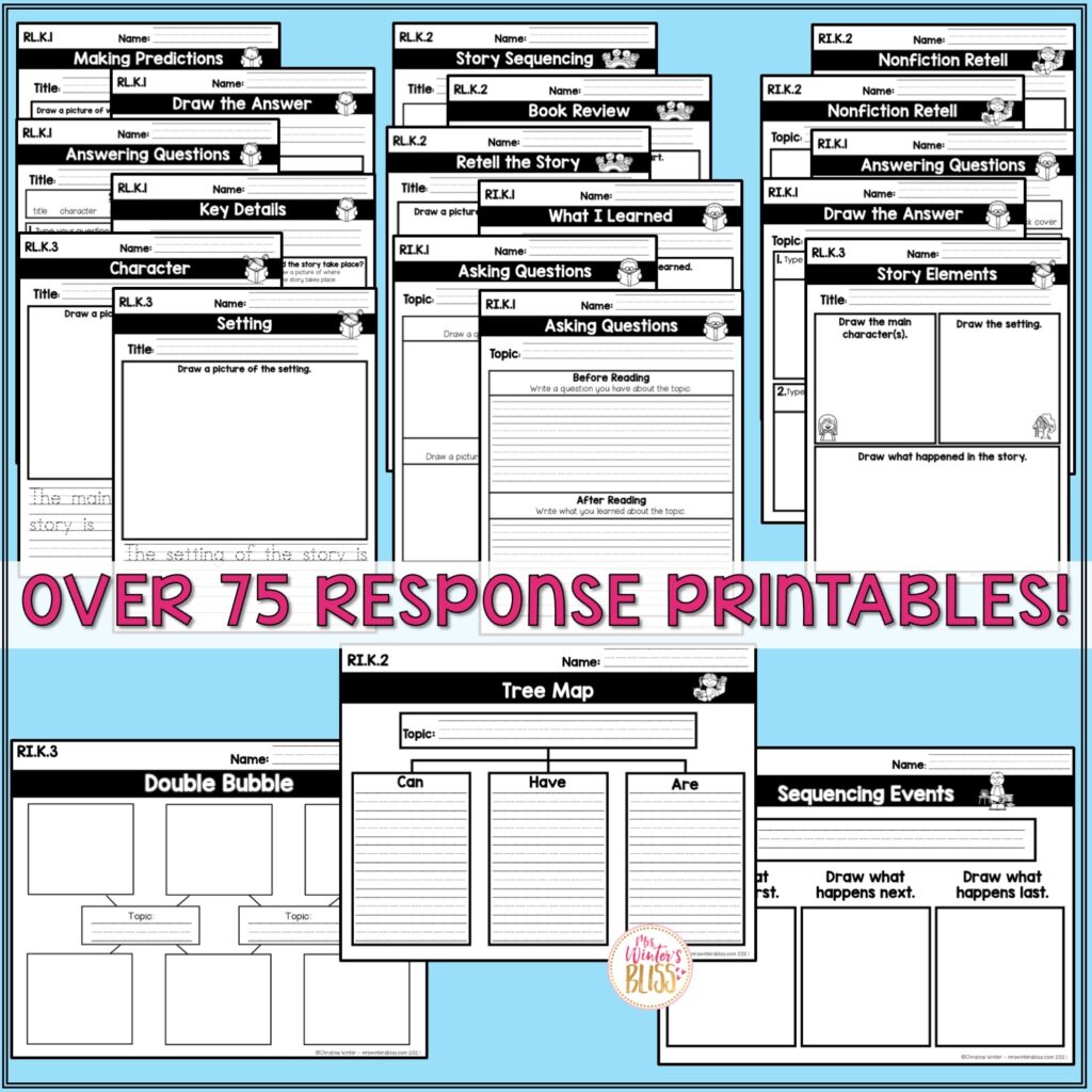 Kindergarten Reading Response Activities - Lead in Literacy - Resources ...