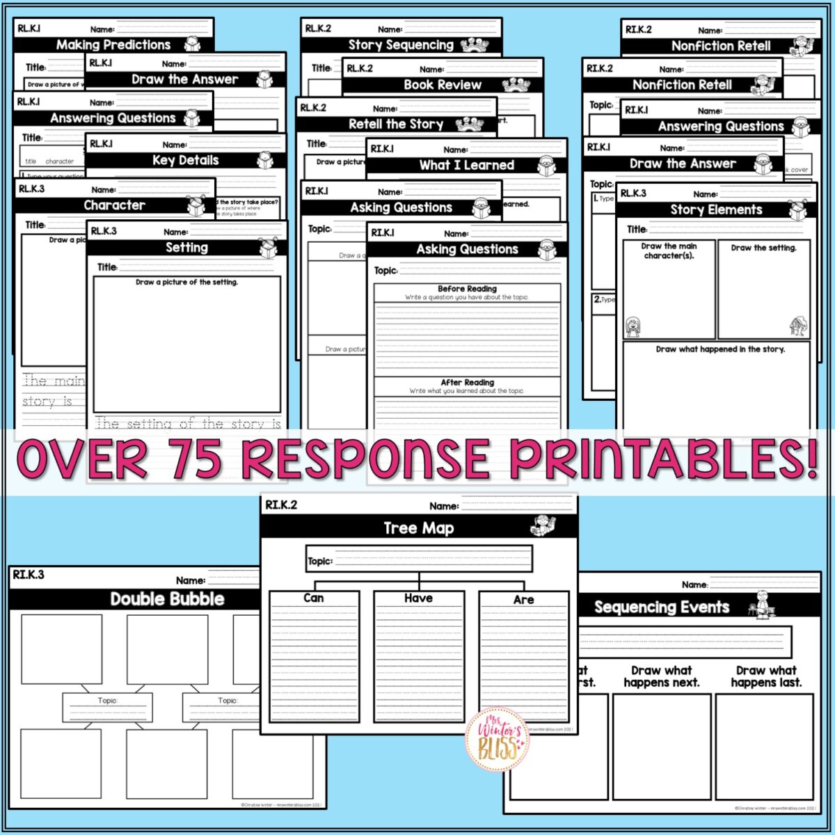 Kindergarten Reading Response Activities - Lead in Literacy - Resources ...