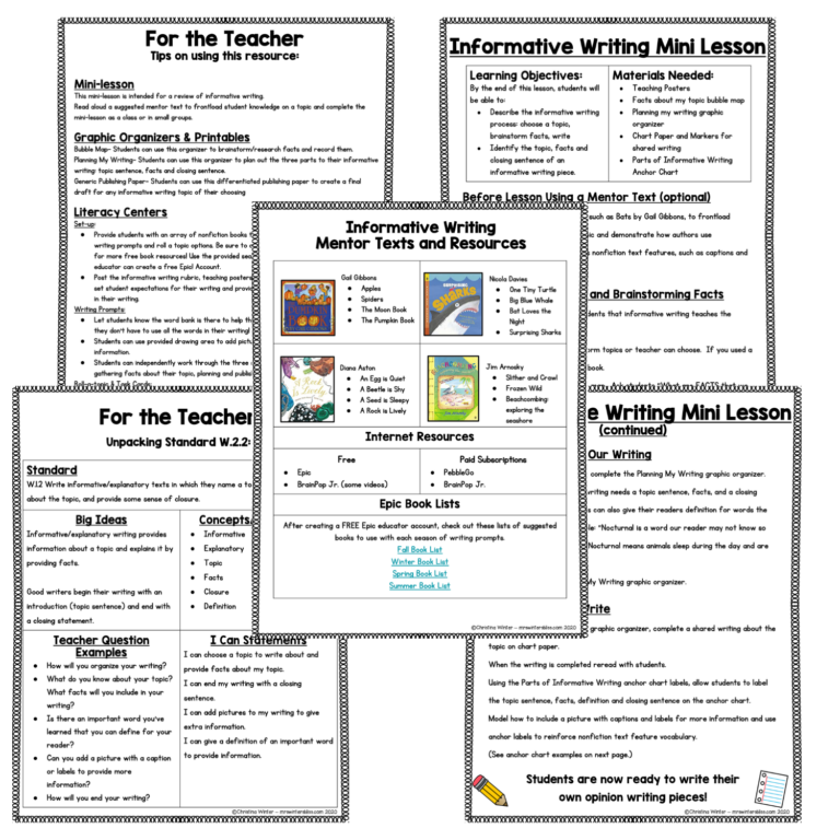How to Teach Informative Writing - Lead in Literacy - Resources For ...