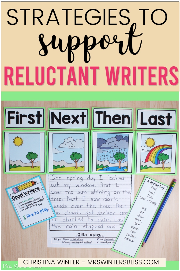 Strategies to Support Reluctant Writers - Lead in Literacy - Resources ...