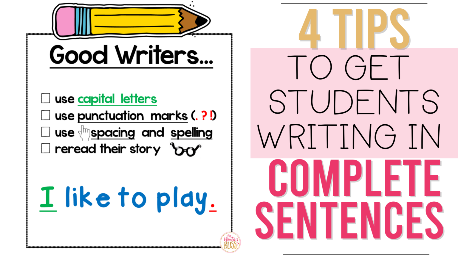How to get Students to Write in Complete Sentences - Lead in Literacy ...