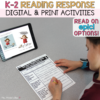 Free Reading Response Activities for K-2 Students - Lead in Literacy ...