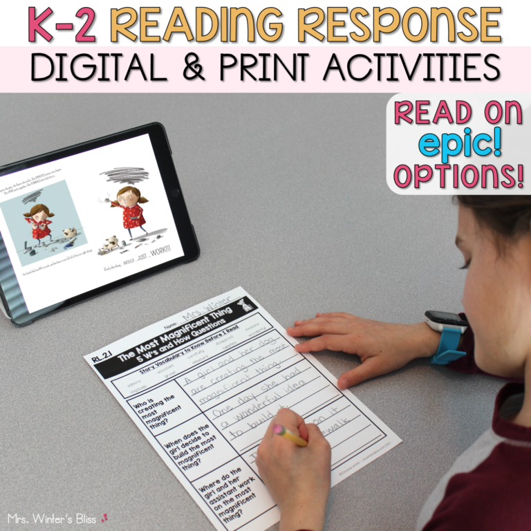 Free Reading Response Activities for K-2 Students - Lead in Literacy ...