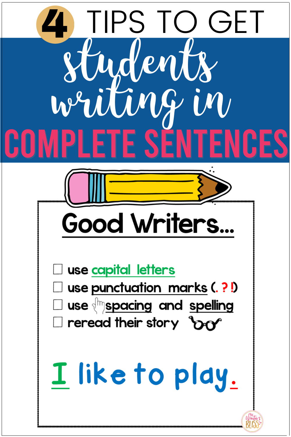 How to get Students to Write in Complete Sentences - Lead in Literacy ...