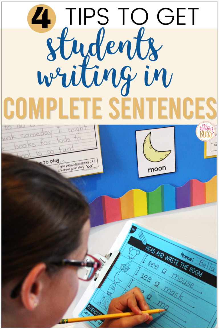 How to get Students to Write in Complete Sentences - Lead in Literacy ...