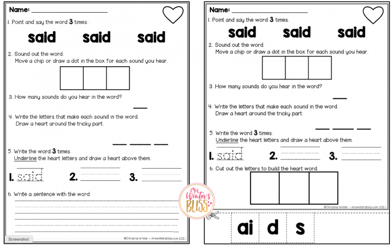 How to Teach Sight Words: The Heart Word Method - Lead in Literacy ...