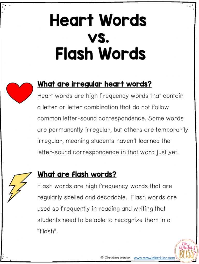 How to Teach Sight Words: The Heart Word Method - Lead in Literacy ...