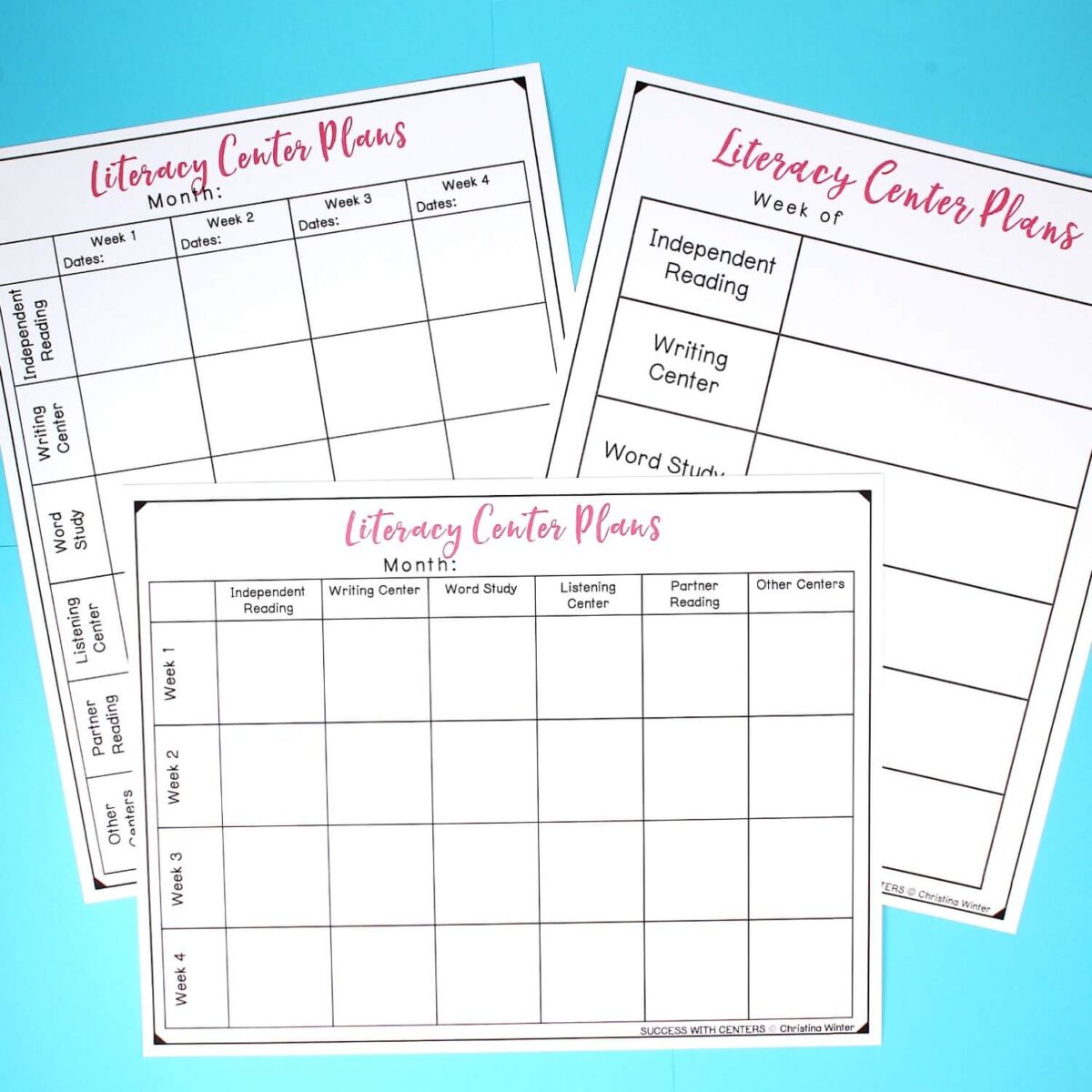 Success with Centers - Lead in Literacy - Resources For Kindergarten ...