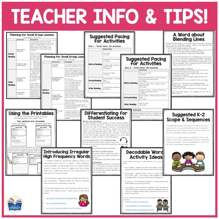 Decodable Passages with Comprehension Questions - Bundle - Lead in ...