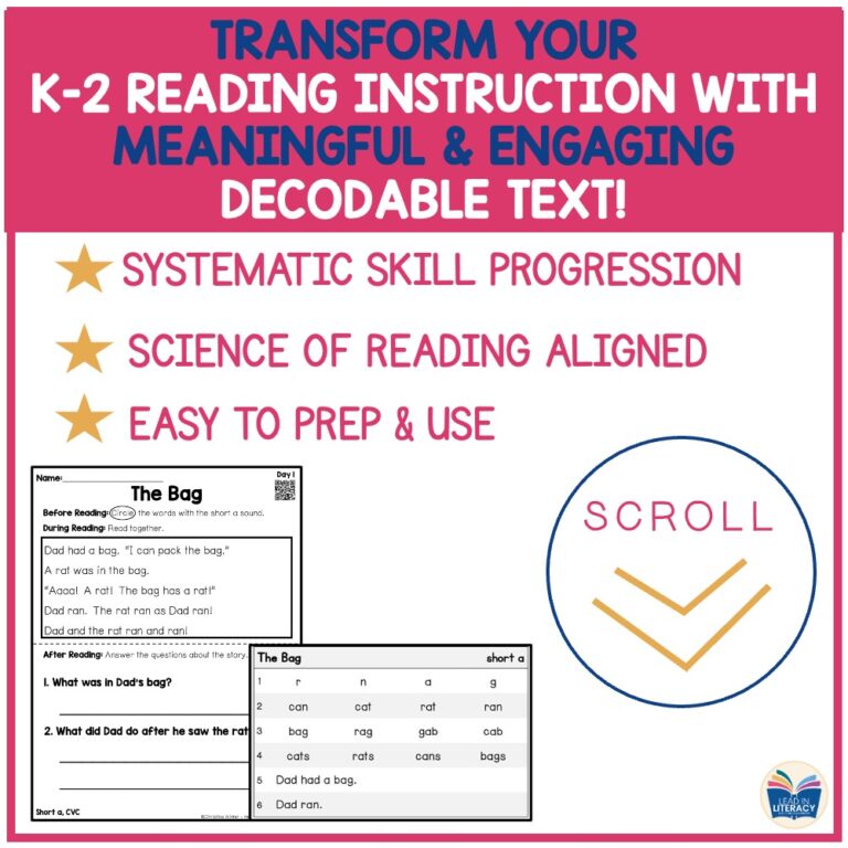 Decodable Passages with Comprehension Questions - Bundle - Lead in ...