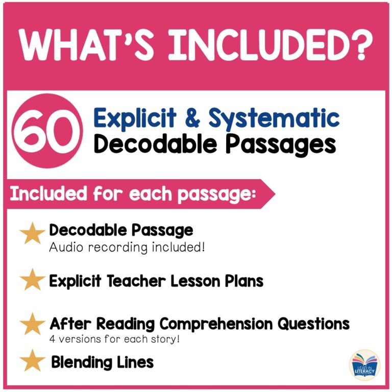 Decodable Passages with Comprehension Questions - Bundle - Lead in ...