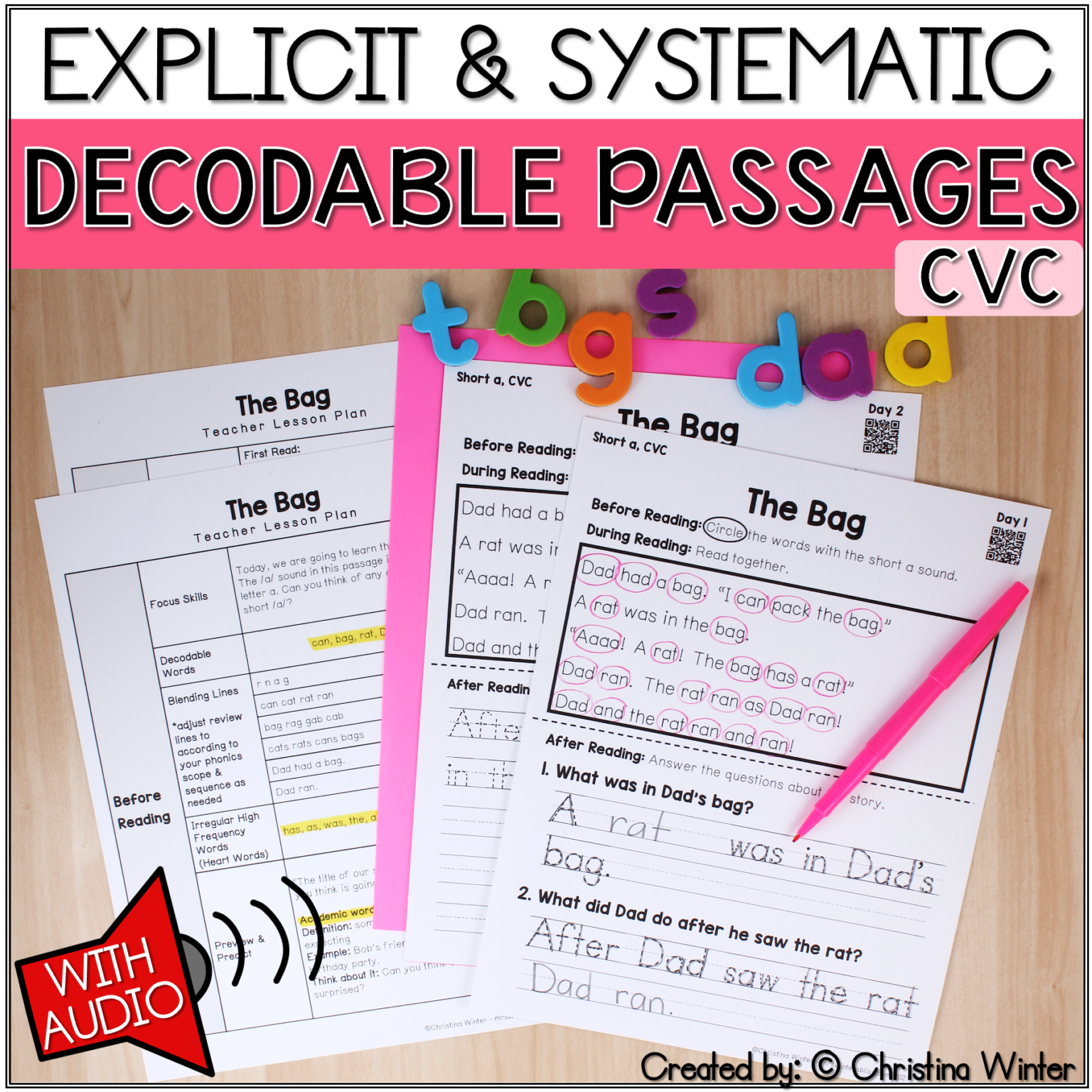 How to Teach CVC Words - Lead in Literacy - Resources For Kindergarten ...