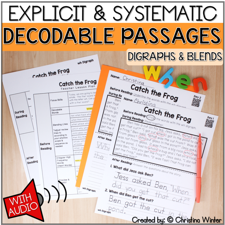 Decodable Passages with Comprehension Questions - Bundle - Lead in ...
