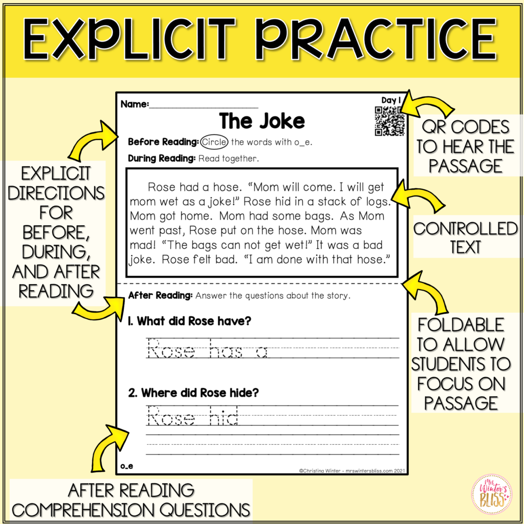 Decodable Passages with Comprehension Questions - CVCe & Vowel Team ...