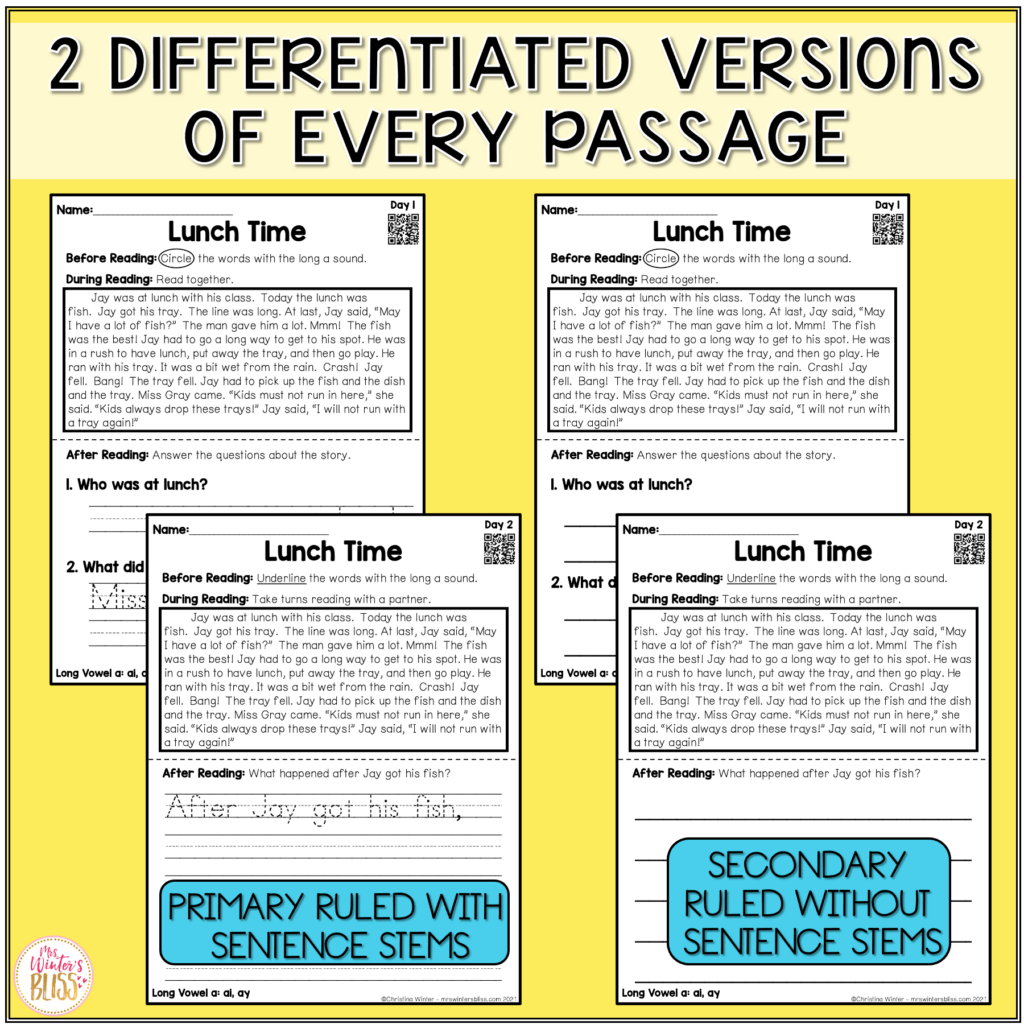 Decodable Passages with Comprehension Questions - CVCe & Vowel Team ...