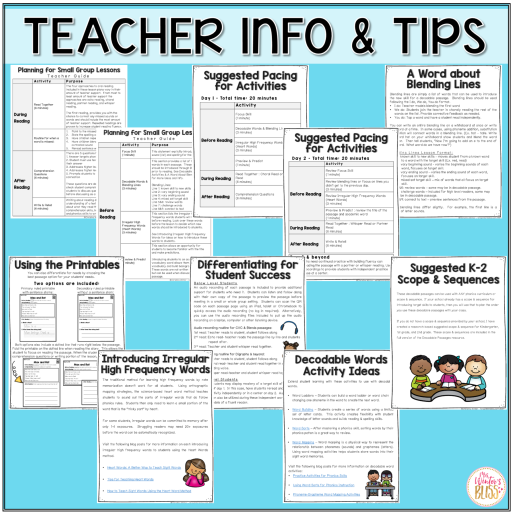 Decodable Passages with Comprehension Questions - R Controlled ...