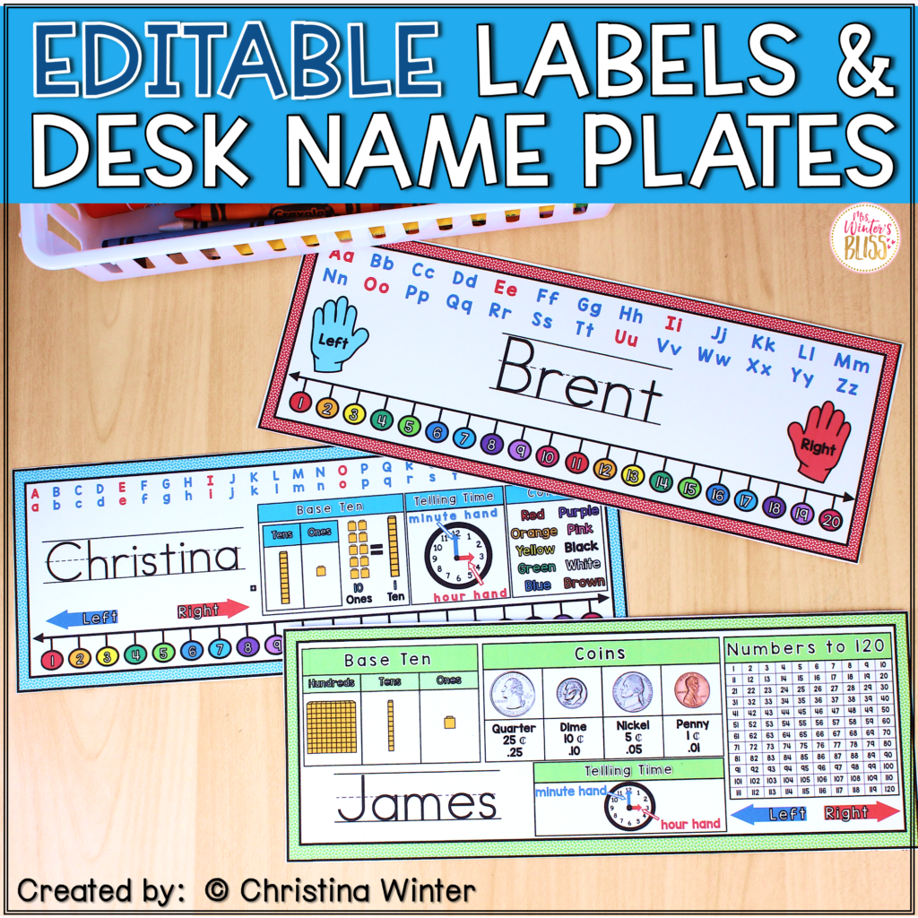 Student Desk Name Plates & Labels - Lead in Literacy - Resources For ...