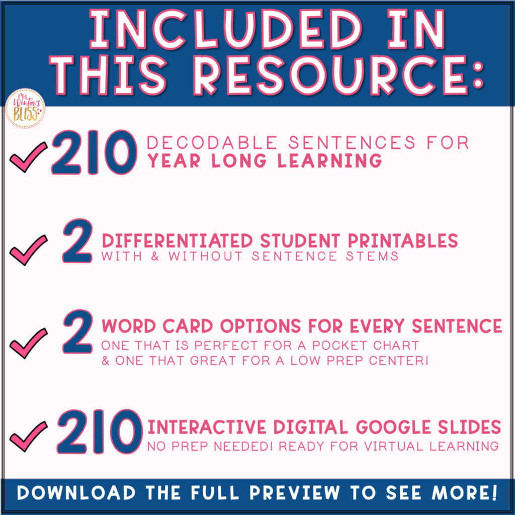 Decodable Sentence Building BUNDLE - Print & Digital - Lead in Literacy ...