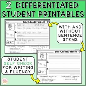 Decodable Sentence Building Activities - CVCe & Vowel Team - Print and ...