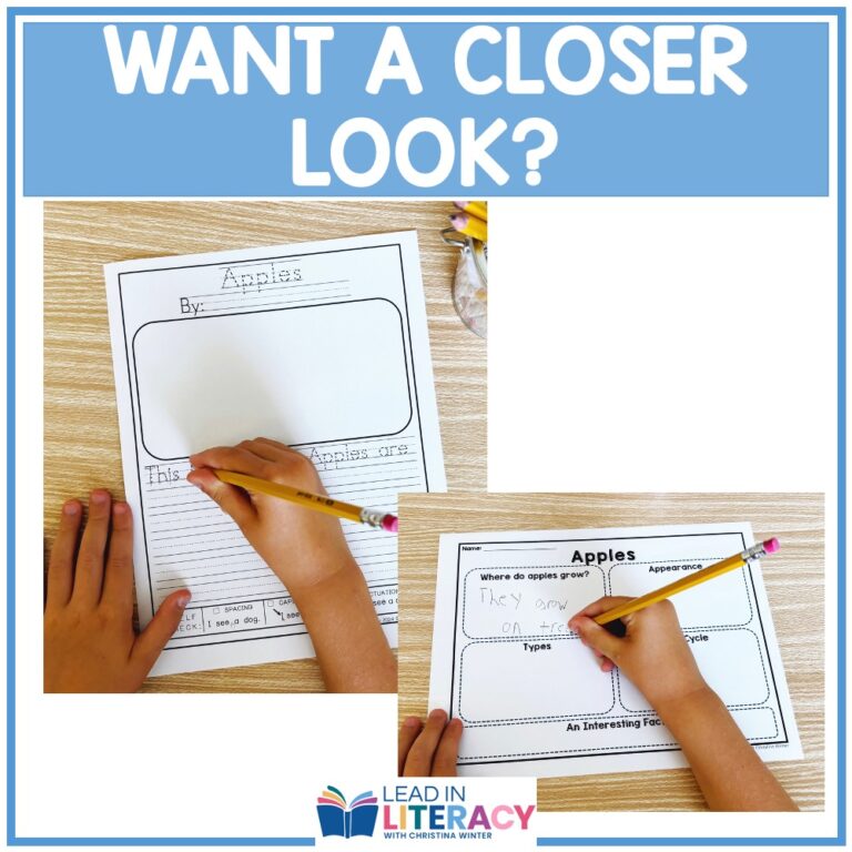 1st & 2nd Grade Informational Writing Center - Fall - Lead in Literacy ...