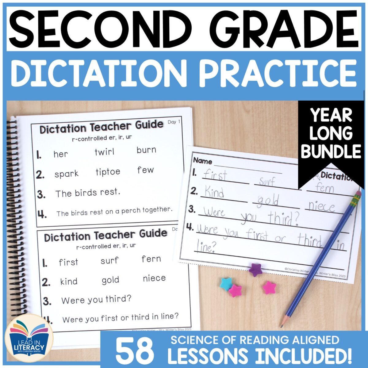 2nd Grade Dictation - Teacher Guide & Student Printable - Lead in ...