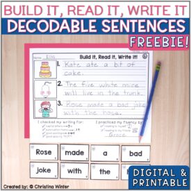 FREE Decodable Sentence Building Activities - Print and Digital - Lead ...
