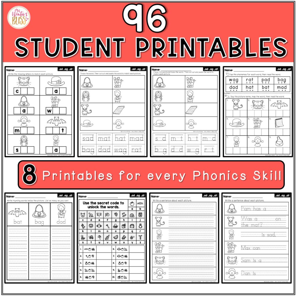 Phonics Activities CVC Short Vowel - Printable & Digital - Science of ...