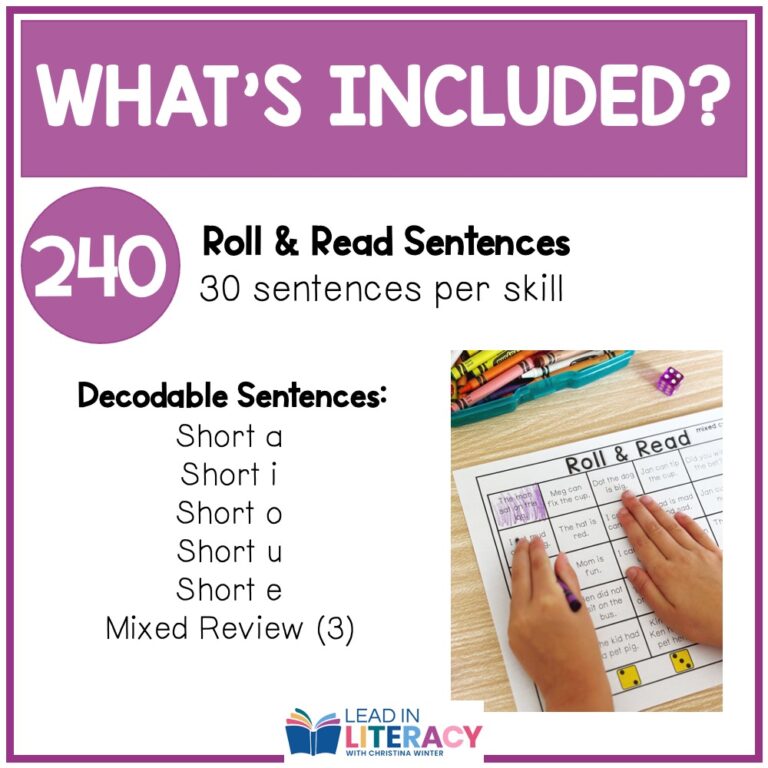 Roll and Read Phonics Center - CVC - Lead in Literacy - Resources For ...